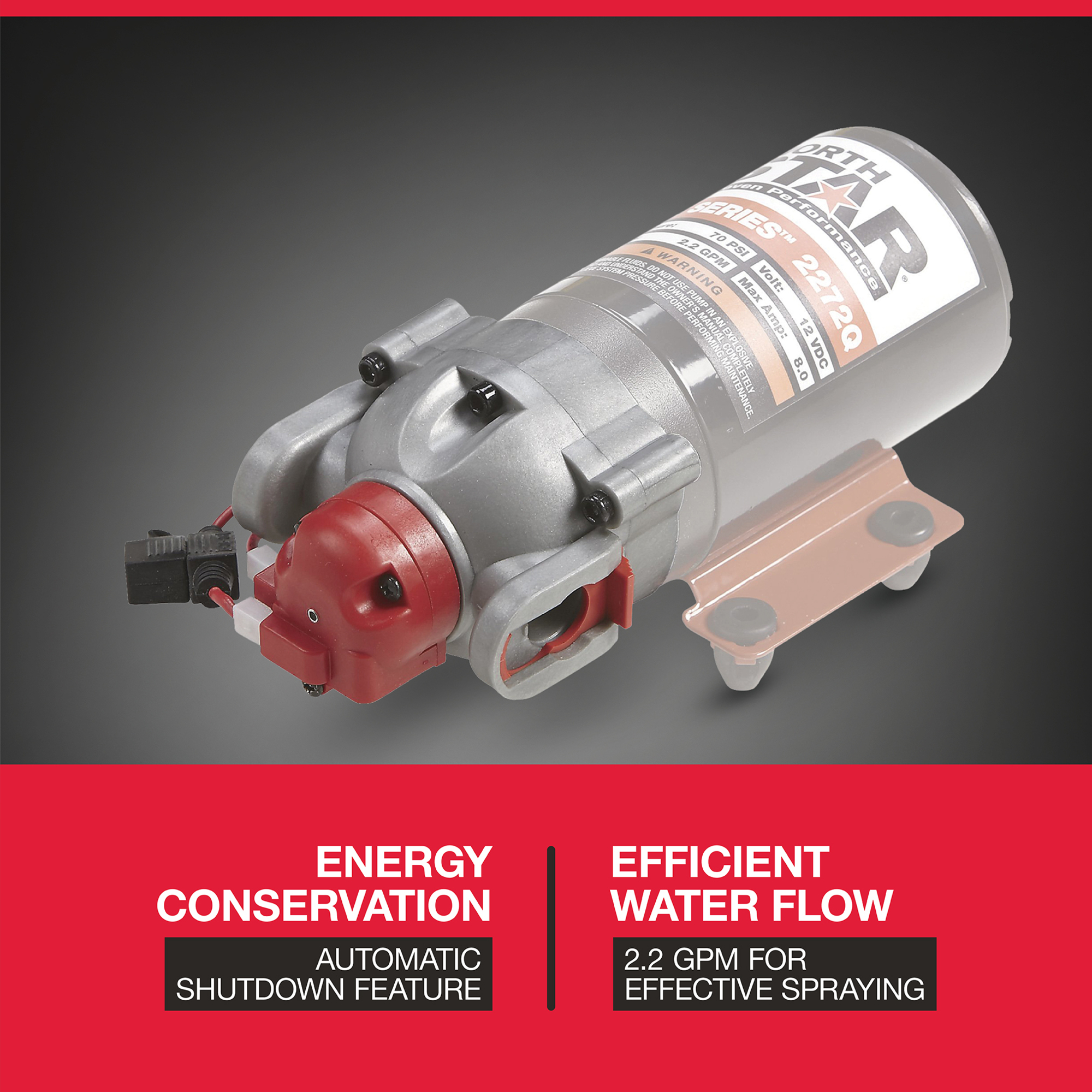 NorthStar Replacement Sprayer Pump Head, 2.2 GPM, 70 PSI, 3/4in. Quick ...