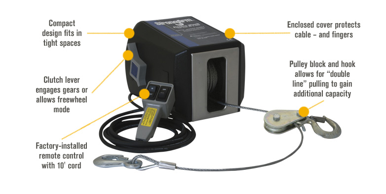 Dutton-Lainson StrongArm 120 Volt AC Powered Electric Winch with Remote ...