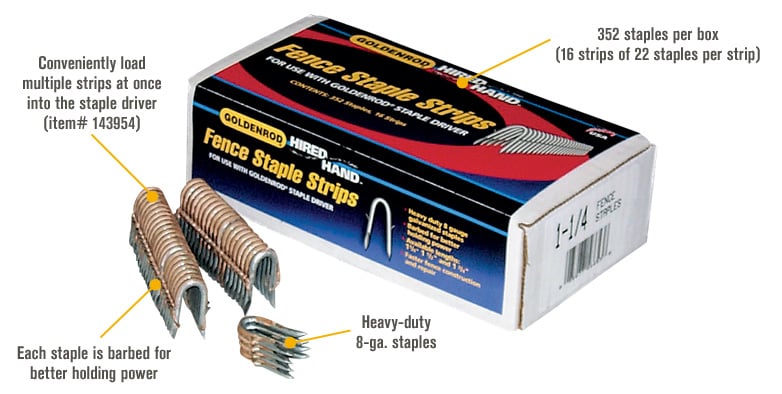 Goldenrod Hired Hand Fence Staples — 1 3/4in. | Northern Tool