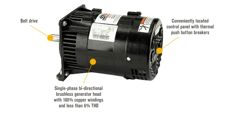 NorthStar Belt-Driven Generator Head, 2,900 Surge Watts, 2,600 Rated ...