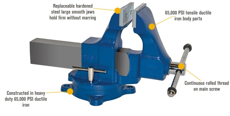 Yost Metal Working Vise — For Sheet Metal, 4 1/2in. Jaw Width, Model ...