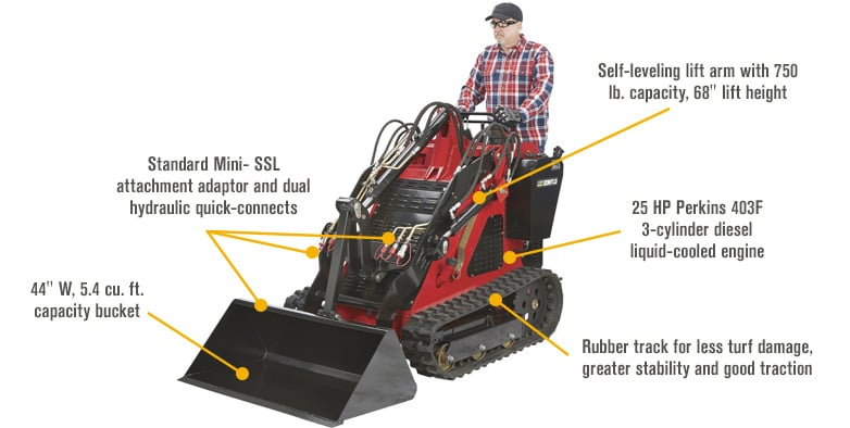 NorTrac 25MTLD Mini Compact Track Loader, 25 HP, Diesel Powered ...
