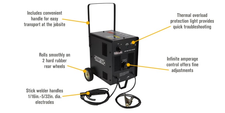 Ironton Arc 200 AC Arc Welder, Transformer, 230 Volt, 65-200 Amp Output ...