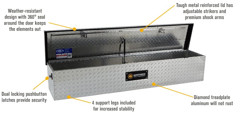 Northern Tool Sidebed Flush-Mount Truck Tool Box — Aluminum, Diamond ...
