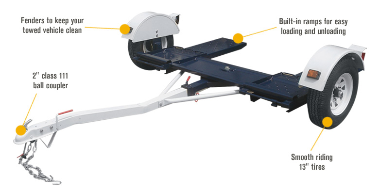 Ultra Tow Car Tow Dolly with Ramps Steel Frame 2800 Lb. Load Capacity Northern Tool
