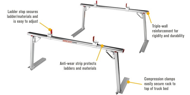WEATHER GUARD ATR Aluminum Ladder Rack, For Compact Pickup Trucks, 800 ...