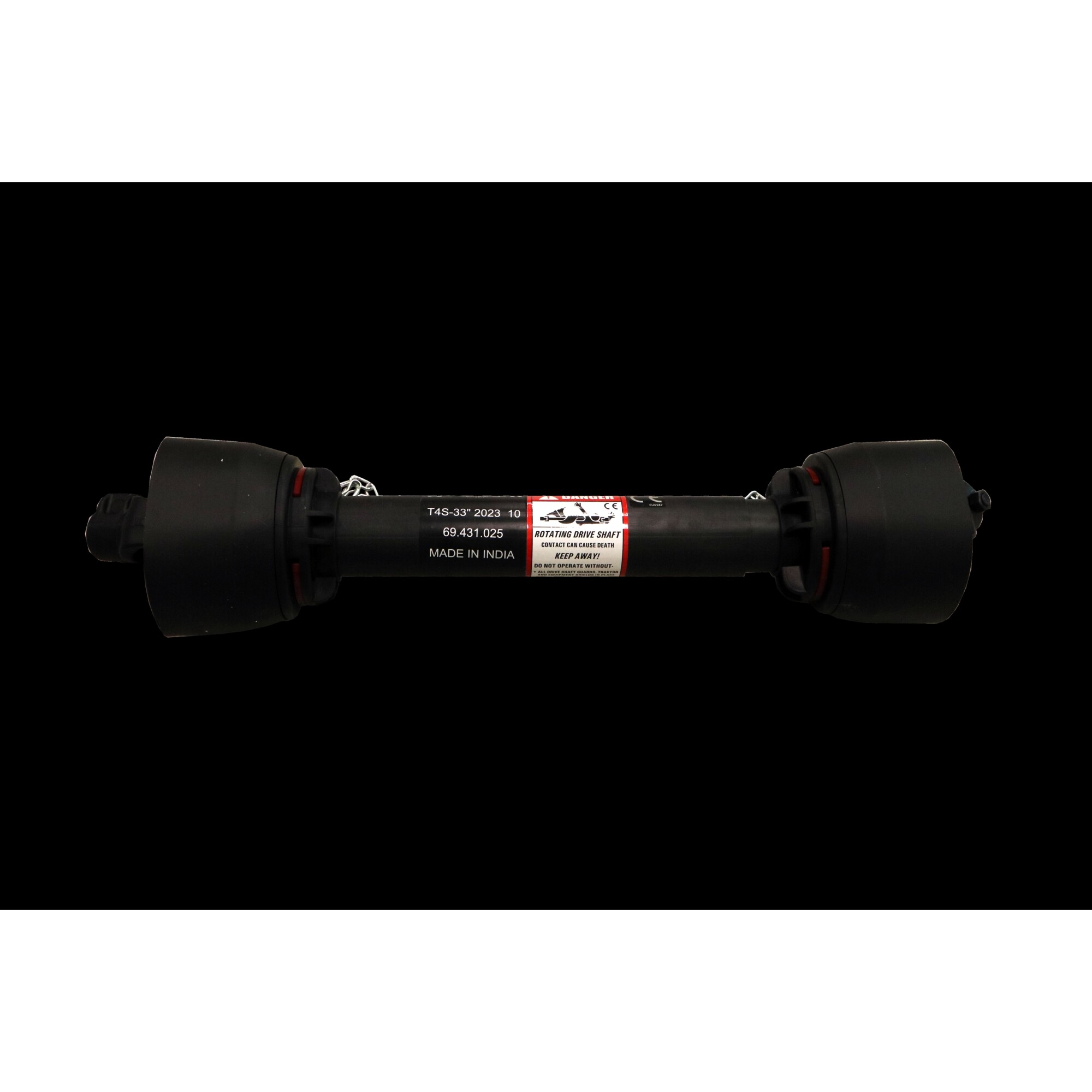 BE AG Industrial PTO SHAFT ASSEMBLY 6SP QD PIN 1 3 8in BORE