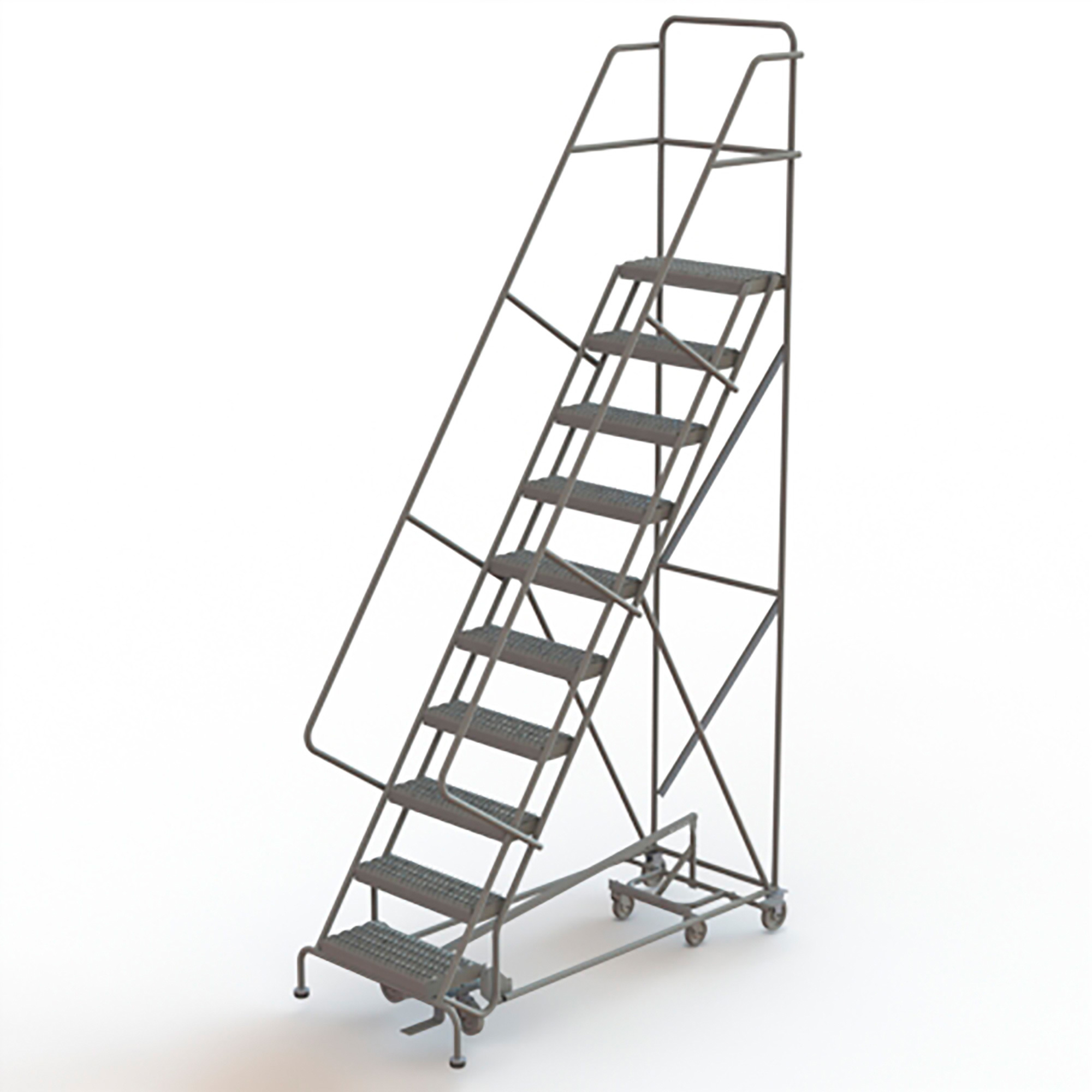 Tri-Arc All-Directional Steel Rolling Ladder with Perforated Steps ...